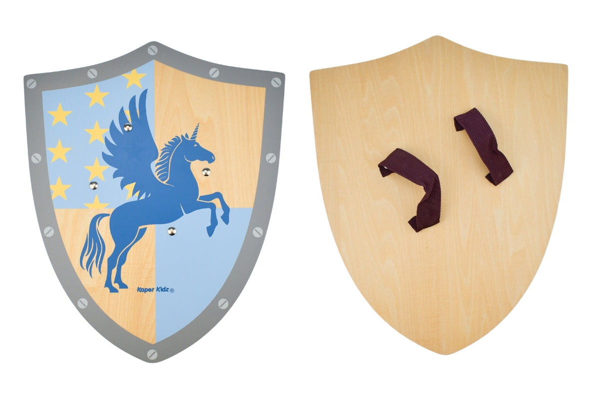 Wooden Sword & Shield - Unicorn Pegasus Insignia – The Little Toy Shop